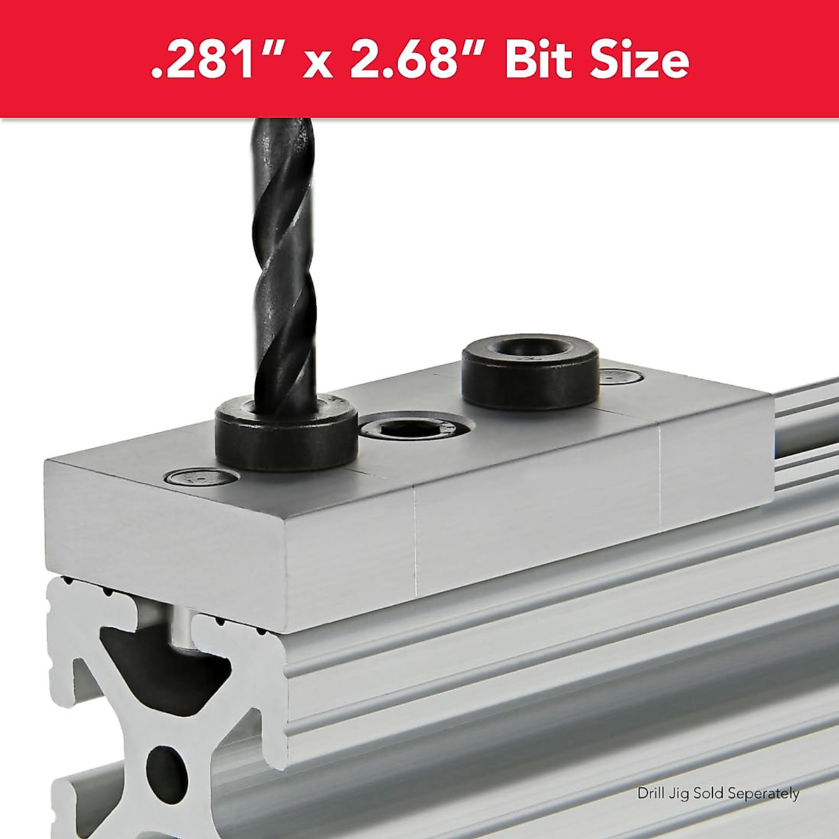 8020, 6070, 15 Series .281 x 2.68 High Speed Steel Access Hole Drill Bit 80/20 T-Slot Aluminum Extrusion Tool