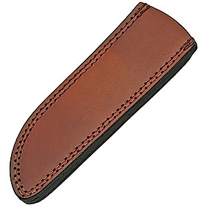 Pakistan 8.25" Brown Leather Drop Point Blade Sheath