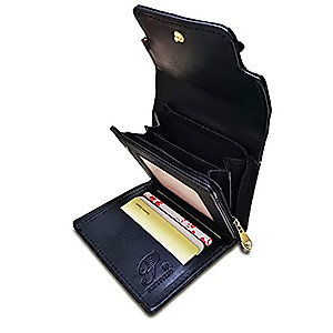 TOPKULL Wallets for Women Rfid Small Womens Wallet Trifold Flower Leather Ladies Wallet with Card Holder&Zipper Coin Purse (Black)