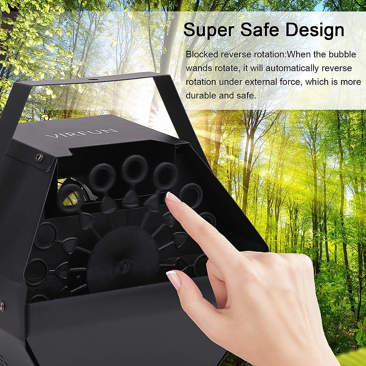 Bubble Machine, VIRFUN Professional Metal Bubble Machine with Wireless Remote Control and Automatic, Outdoor or Indoor Use