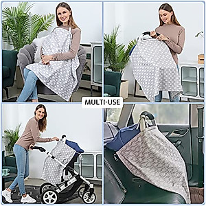 Cotton Nursing Cover for Breastfeeding - Multipurpose Breathable Mother Breastfeeding Cover (Grey Arrows)