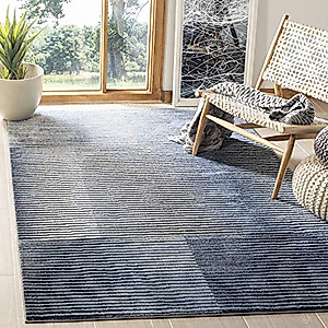 SAFAVIEH Galaxy Collection 8' x 10' Blue / Navy GAL115M Modern Non-Shedding Living Room Bedroom Dining Home Office Area Rug