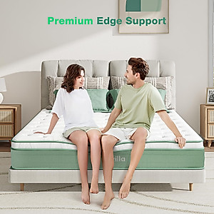 Novilla Twin Mattress, 10 Inch Hybrid Mattress in a Box, Gel Inflation Memory Foam with Pocket Coils Innerspring for a Cozy Night, Pillow Top Twin Size Mattress, Medium Firm & Fit The Body's Curves