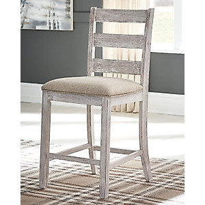 Signature Design by Ashley Skempton 24" Counter Height Upholstered Barstool, Set of 2, Antique White