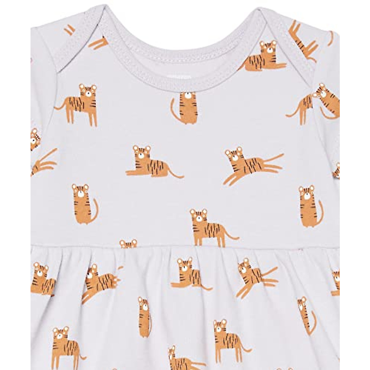 Amazon Essentials Baby Girls' Short-Sleeve Dress, Pack of 3, Lilac Cat, 12 Months