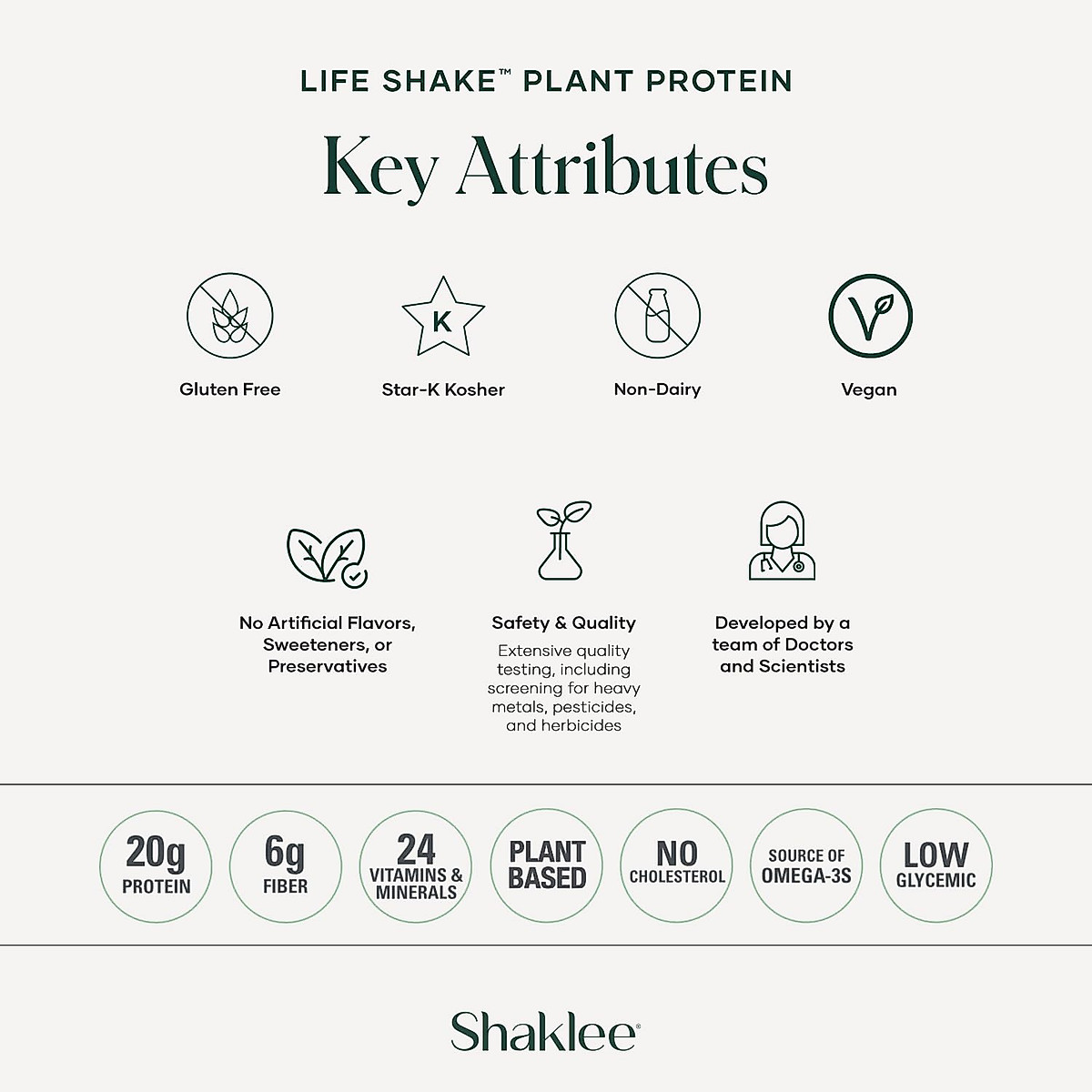 Shaklee Life Shake™ Plant Protein French Vanilla - Complete Meal Replacement with 20g Protein, 6g Fiber, 24 Vitamins & Minerals - Supports Satiety & Healthy Weight - Non-GMO - 14 Servings