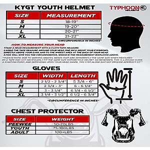 Typhoon Kids Pee Wee Off Road Motocross Gear Combo Helmet Gloves Goggles & Chest Protector Red - Small