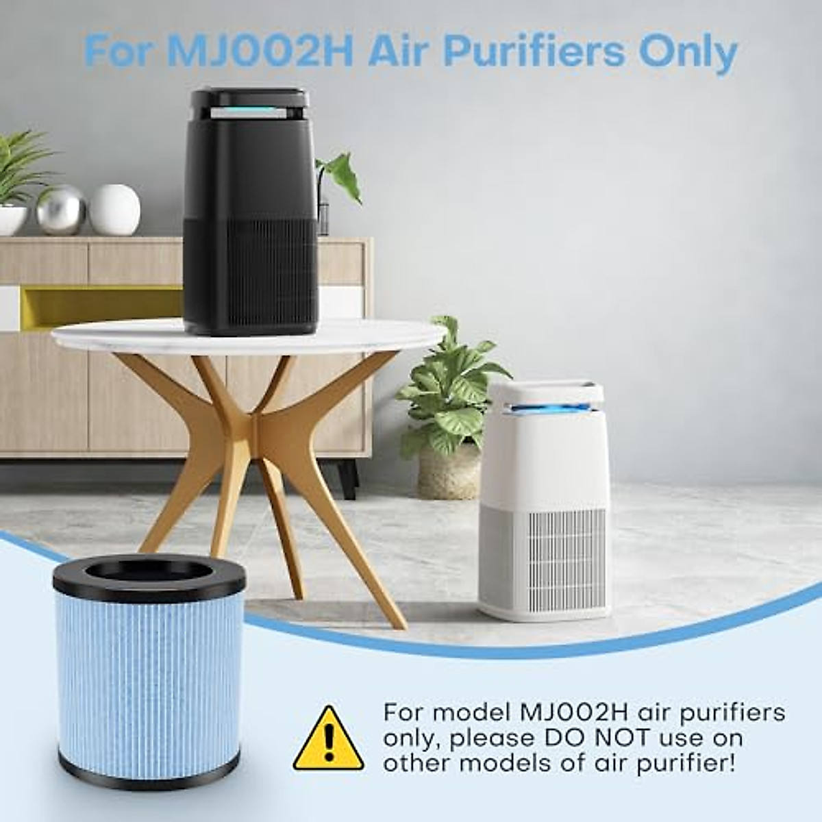 POMORON OFFICIAL MJ002H Replacement Filter, 4-Stage Filtration, High Efficiency HEPA Filter, Activated Carbon, Multi-Layer Filter, FOR MODEL MJ002H Air Purifier, MJ002H-RF(1 Pack)