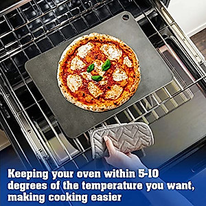 TCFUNDY Pizza Steel for Oven, Baking Steel Pizza Stone for Grill and Oven, Pre-Seasoned Solid Carbon Steel Non-Stick Pizza Pans, 13.5"x10"x¼"