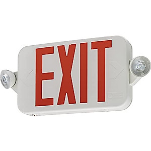 Lithonia Lighting RD M6 ECRG LED Emergency Light/Exit Combo Red/Green switchable, Round Lamp Heads, White