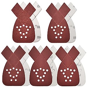 MFBJXC 50PCS Mouse Sander Sandpaper with Extra 2 Tips for Replacement Detail Sander Sanding Pads 12 Holes Hook and Loop Black and Decker Mouse Sander Pads