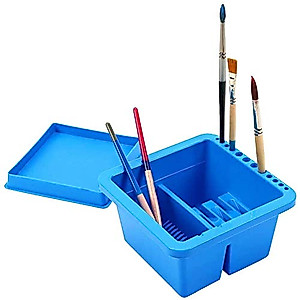 Artist Brush Washer Basin Multifunction Paint Brush Tub with Brush Holder Easy Paint Brush Cleaning and Drying