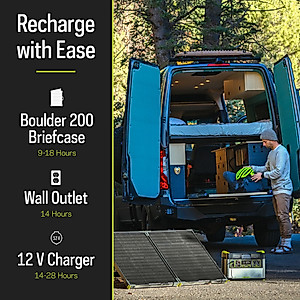 Goal Zero Yeti Portable Power Station - Yeti 1500X w/ 1,516 Watt Hours Battery Capacity, USB Ports & AC Inverter - Includes Boulder 200 Briefcase Solar Panel, For Camping, Outdoor, Off-Grid & Home Use