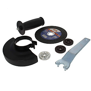 Auniwaig Angle Grinder Accessories Angle Grinder Parts Set, Including Black Metal Guard Protector Cover, Angle Wrench Grinder Flange Lock Nut, Angle Grinder Handle, Sanding Disc