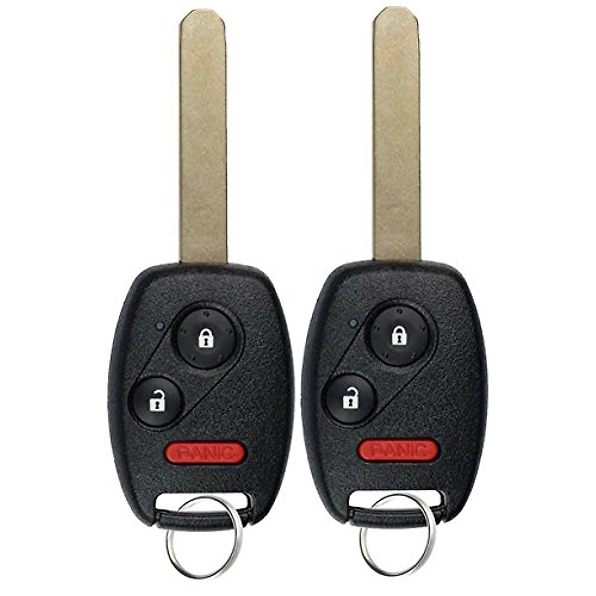 KeylessOption Keyless Entry Remote Control Uncut Car Ignition Chip Key Fob Replacement for Honda Ridgeline Odyssey OUCG8D-380H-A (Pack of 2)