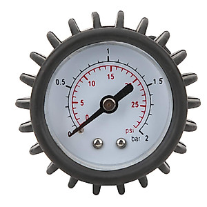 Simlug PVC Inflatable Boat Barometer, 0‑2 BAR/0‑30 PSI Rubber Dinghy Unidirectional Pressure Gauge for Inflatable Boats, Support Plates