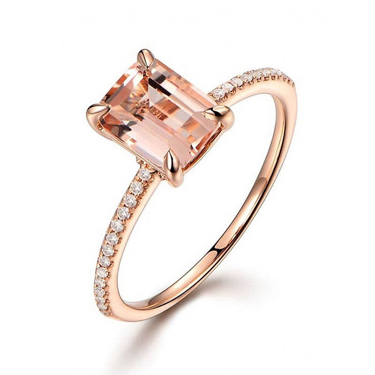 Wedding Rings for Women Rose Gold Engagement Ring with A Fine Small Square Zircon Ringa Good Gift for a Girlfriend, Boyfriend, Family