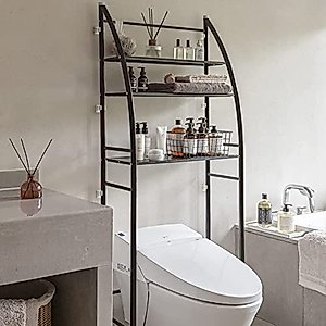 Dulce Domi 3-Shelf Bathroom Organizer Over The Toilet Storage, Bathroom Shelves Over Toilet, 27” L x 10” W x 66”H