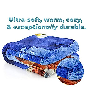 Dawhud Direct American Eagle Fleece Blanket for Bed, 75" x 90" Queen Size Eagle Fleece Throw Blanket for Men, Women and Kids - Super Soft Plush Eagle Blanket Throw Print Blanket for Eagle Lovers