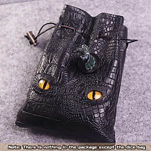 DND Dice Bag Can Hold 6 Set Dice, Black Dice Pouch for Board Game, Medieval Leather Coins Bag, D and D Dice Storage Bag for Rpg Game, DND Game Accessories for New to Master