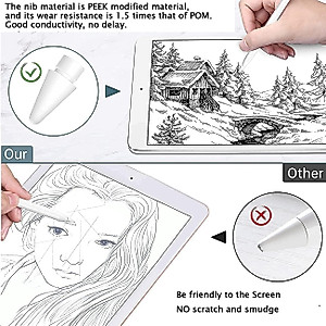 Amtake Replacement Tips/Nib for Apple Pencil 2nd/ 1st Generation,Apple Pencil Pen Tip Compatible for iPad Mini iPad Pro (4 Pack