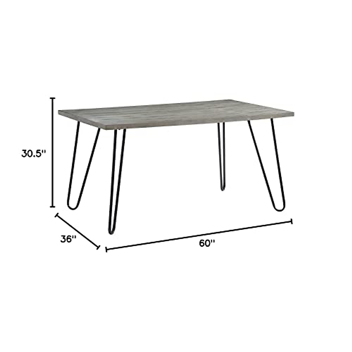 Lexicon Elyse Dining Table, Gray/Black