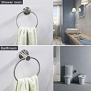 GERUIKE Adhesive Towel Ring Wall Mount Hand Towel Ring Self Adhesive Towel Hanger Stainless Steel Rustproof Brushed Nickel