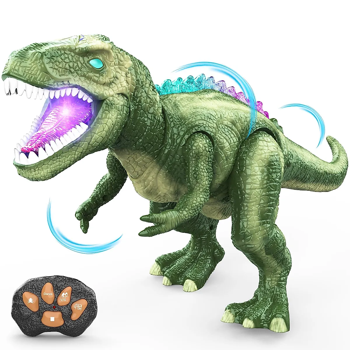 Dinosaur Toys with Remote Control-Dino Toys for Kids 3-5,6-8,8-12,Robot T-Rex Dinosaurs with Sounds,Lights,Moving and Launching Bullets,Gifts for 3+ Years Old Boys and Girls