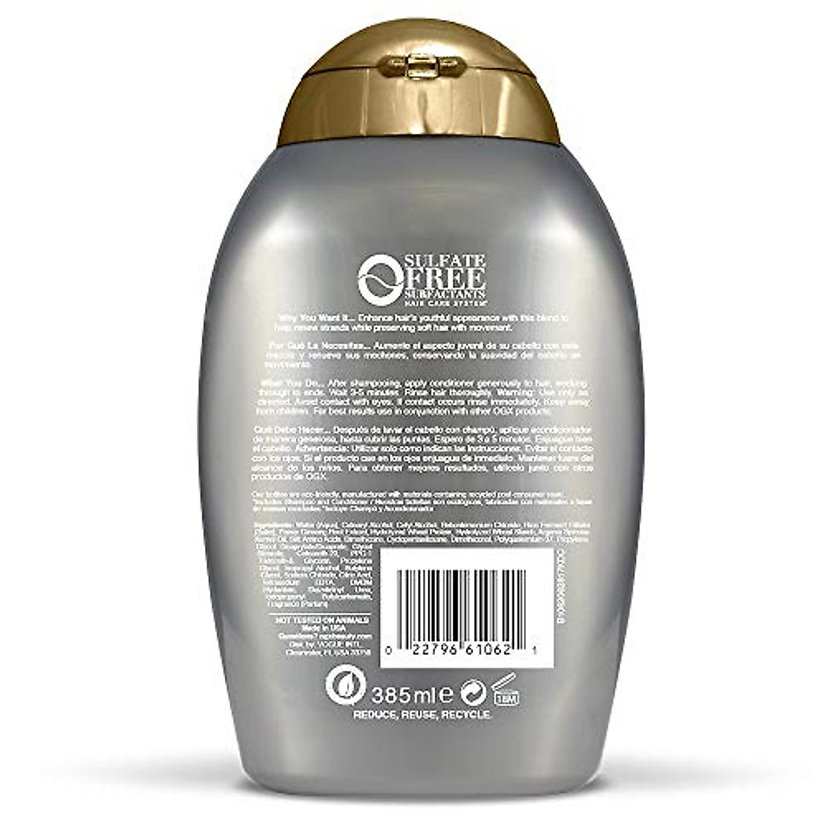 OGX Youth Enhancing + Sake Conditioner, 13 Ounce Bottle Sulfate-Free Surfactant Conditioner