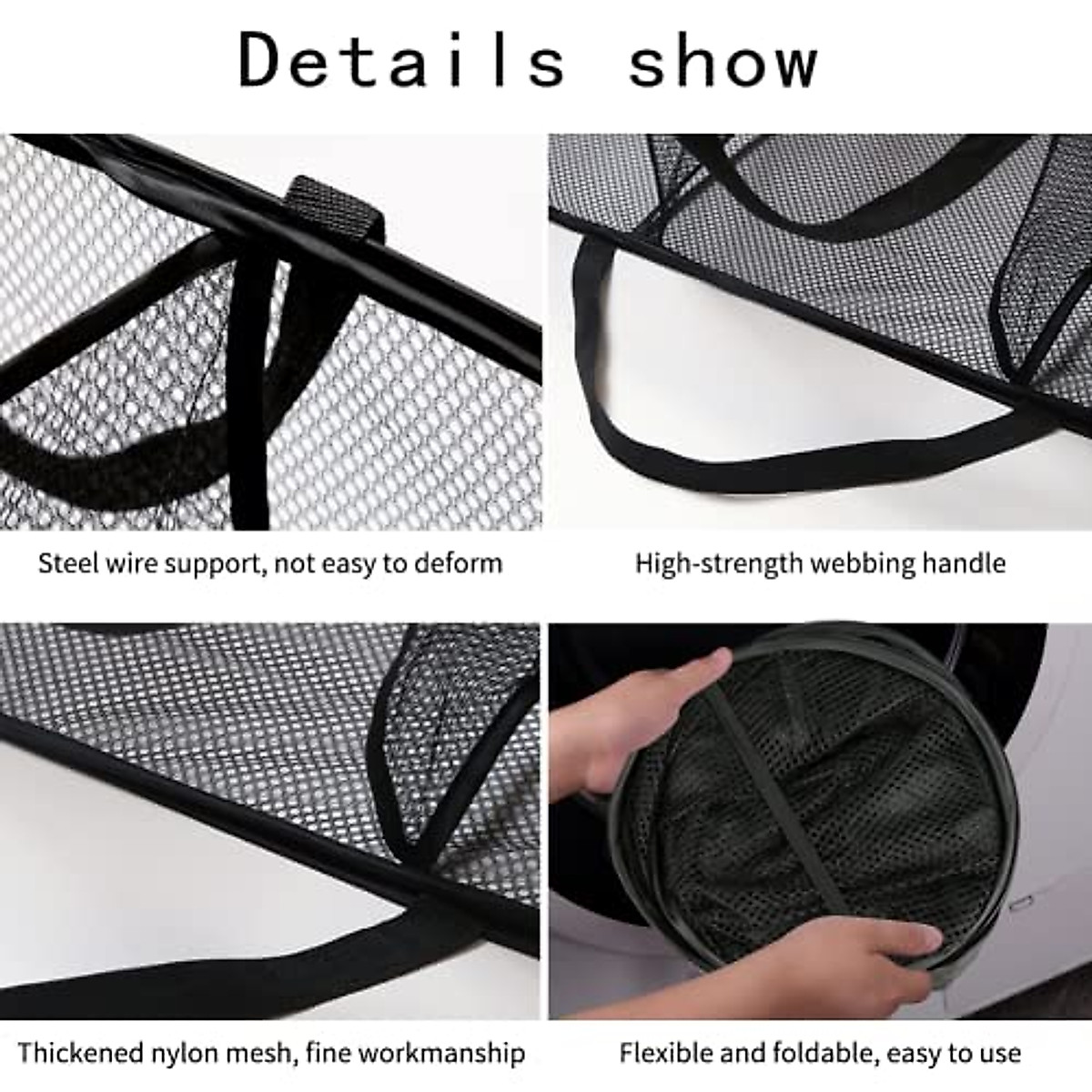 3 Compartment Foldable Pop-up Laundry Hamper, Reinforced Handle Large Sortable Mesh Laundry Basket, Suitable for Laundry Room Dormitory Children's Room Travel Storage