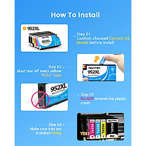 PACITEK Compatible 952XL Ink Cartridge use with HP Officejet Pro 7740 Printer 8710 8715 8725 8720 8715 Printers Ink Cartridges