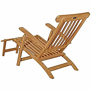 Seven Seas Teak Siesta Key Outdoor Patio Steamer Chair, Made from Solid Teak Wood