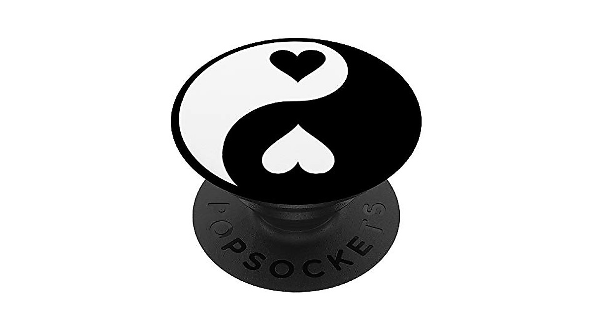 Yin Yang Print Hearts Yoga PopGrip - Stylish & Functional