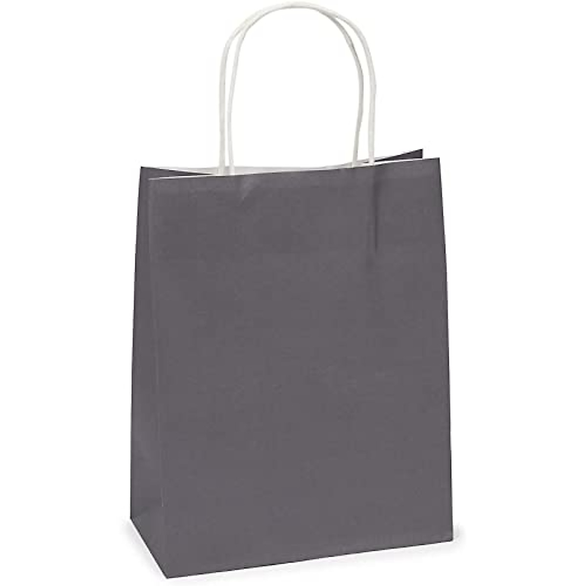 Medium Gift Bags with Handles, Dark Grey (8 x 10 x 4 Inches, 25 Pack)