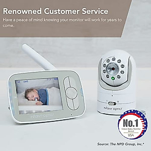 Infant Optics DXR-8 Video Baby Monitor, Non-WiFi Hack-Proof FHSS Connection, Interchangeable Lenses, Pan Tilt Zoom, LED Sound Bar, Night Vision, and Two-way Talk