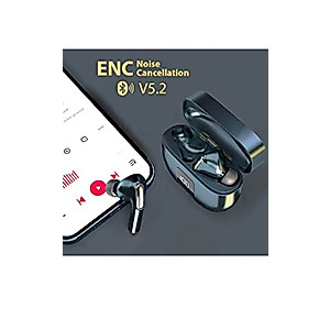 Wireless Bluetooth Earbuds Headphones in Ear with Mic.Touch Control LED Display (Black) High Sound Quality Wireless Earbud, Deep Bass Stereo Bluetooth Earbud with HD Mic(Blue) (AC697N)