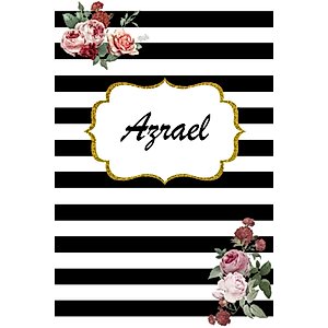 Azrael: Classic Floral Personalized Notebook/Journal/ Log Book/ Planner With Name, 110 pages of your selected paper, planner. Size: 6” x 9”