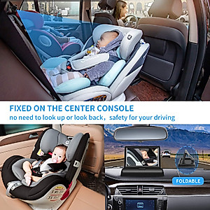 JUNCHEE Baby Car Mirror, Car Seat Mirror Camera and Monitor with Night Vision, Good Baby Monitor and Camera for Baby Car Seat Rear Facing 5.3in x 4.3in x 3.5in