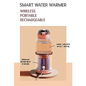 MOMOLIA Portable Water Warmer for Formula, Breastmilk, Precise Temp Control, 10 oz. Rechargeable, Wireless Bottle Warmer for Car, Travel, Outdoor, Battery Powered(White)