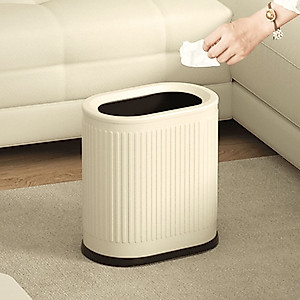 IVTUVTI Slim Bathroom Trash Can, 1.6 Gallon Garbage Can with Inner Barrel, Small Stainless Steel Wastebasket, Garbage Container Bin Waste Bin for Kitchen, Home, Office, Bedroom