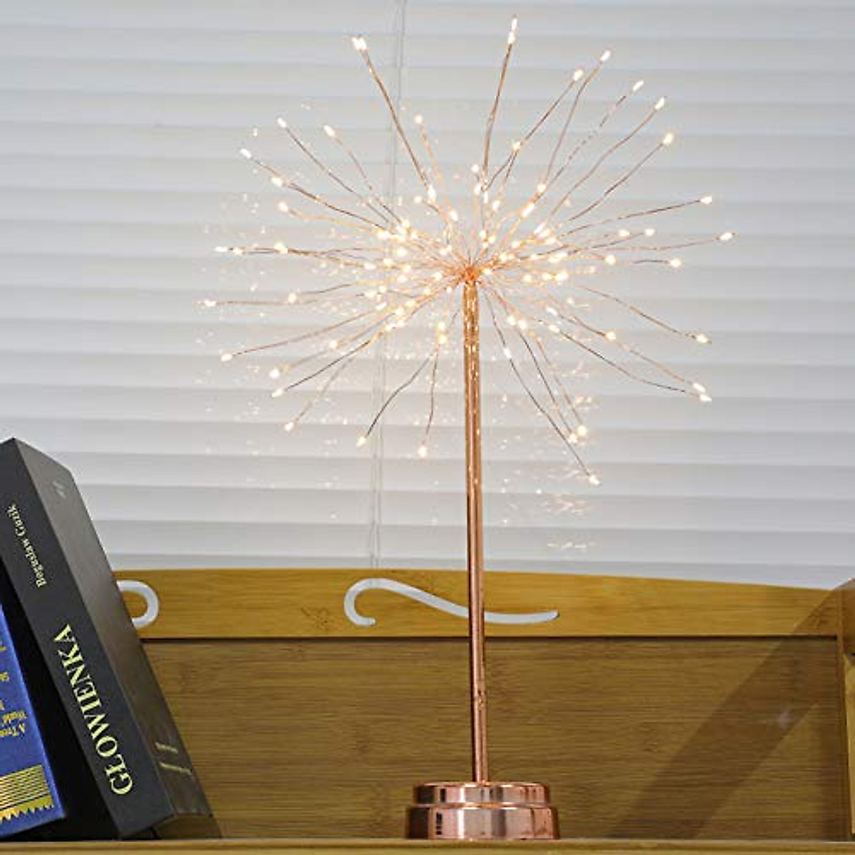 TQNSSM Remote Control LED Copper Wire Fireworks Lights for Home Outdoor Garden Courtyard Wedding Decoration(Warm White)