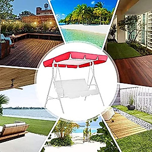KFJZGZZ Replacement Canopy for Swing Seat, Swing Canopy Cover 3 Seater, Patio Hammock Cover, Outdoor UV Proof Waterproof Swing Seat Cover - Cover Only