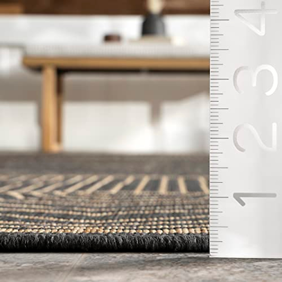 nuLOOM Myrna Geometric Indoor/Outdoor Area Rug, 8' x 10', Dark Grey