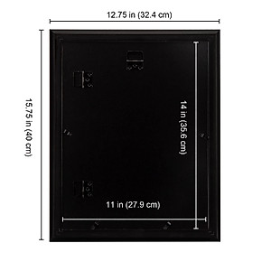 Eitida 11x14 Wood Black Gold 2 Tone Vintage Antique Retro Picture Frame, Museum Grade Off White Mat for 8x10 Photos, Art Display, Real Glass Protection, Wall Hanging, Gold Inner