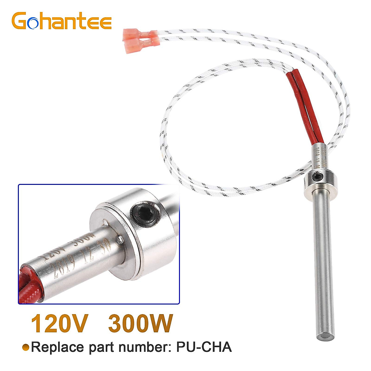 gohantee PU-CHA Igniter Compatible with Englander Pellet Stove Igniter, England Stove Works Igniter 300W 4.75"