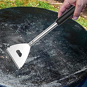 TANiCOO Stainless Steel 19.85" Griddle Scraper, Extra Length Grill Scraper,Slant Edge Grill Spatula,Fit for Teppanyaki Flat Top and Works with Most Hot Grill Grates