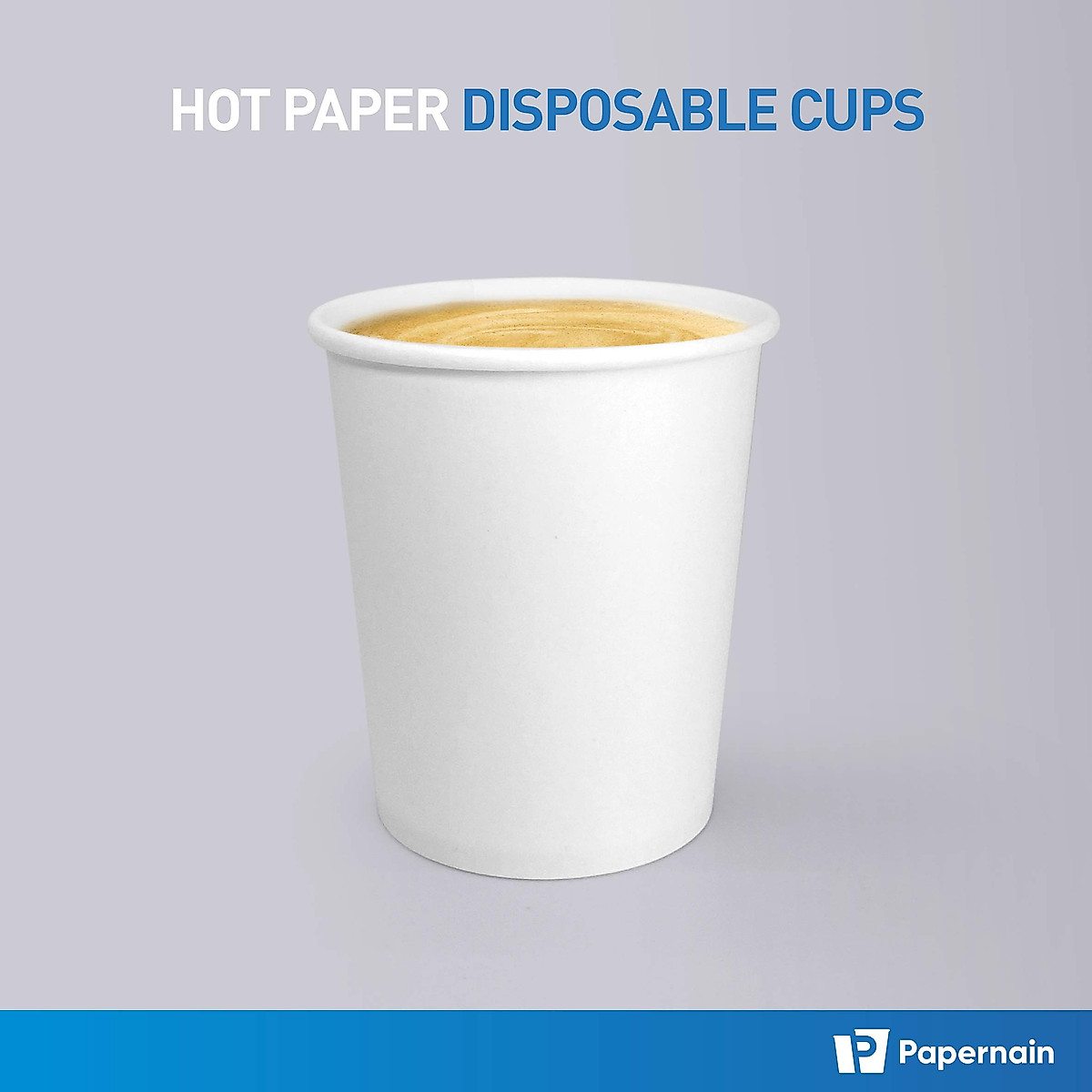 Papernain [6 oz, 200-Count, White Hot Paper Disposable Cups