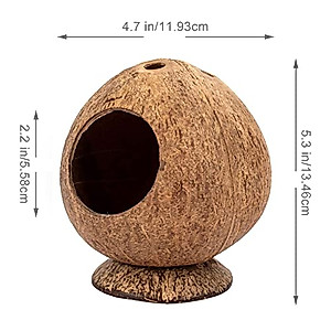 StellaOutletStore Hamster Hideout Coconut Hut Raw Coco Husk, Pet Hiding House, Climber or Chew Toy, Small Animal Cage Habitat Decor for Mice, Rats, Gerbils