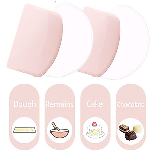 BOMJJOR Dough Bowl Scraper Silicon Dough Scrapers Home Kitchen Food Grade PE Backing Dough Blenders Hard Cutter for Cooking Bread Cake Mixing Dough Scrapers 4 Pack