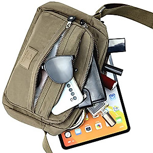 Whale Power Nylon Crossbody Bags for Women Anti Theft Waterproof Travel Shoulder Small Purse Handbag Khaki